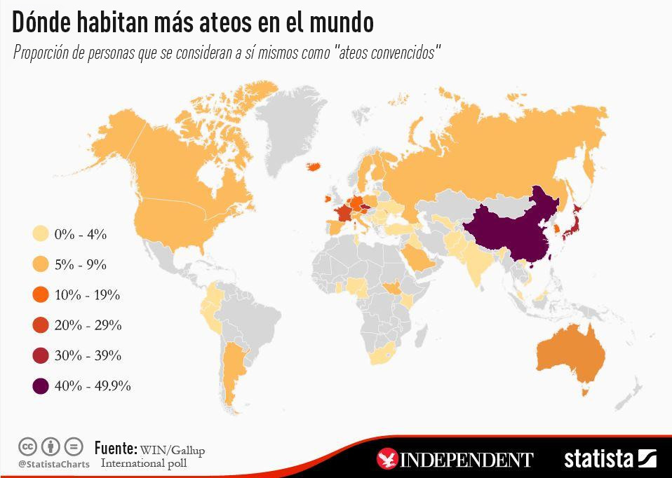 Estos son los países con más ateos del mundo - Eje21
